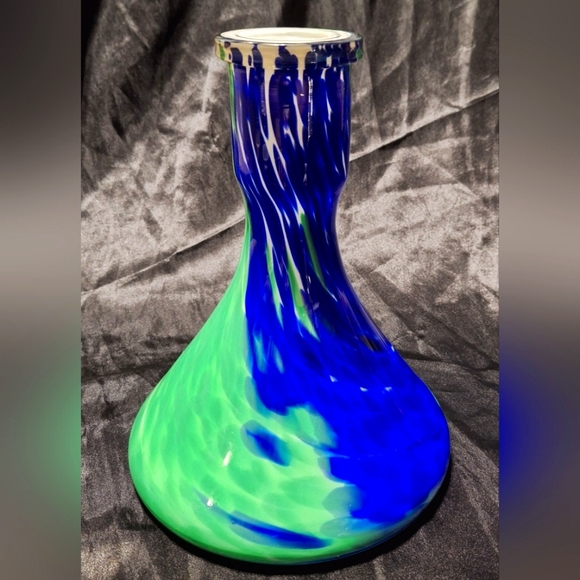 Accents | Beautiful Hand Blown Vaseglass Artteal And Blue Swirlhome Or ...